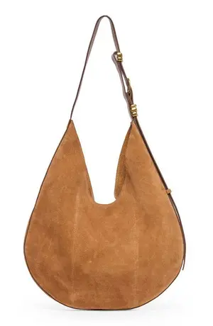 Dolce Vita Esmira Nubuck Hobo Shoulder Bag - Saddle