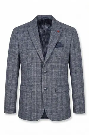 SOUL OF LONDON Plaid Linen & Cotton Blazer