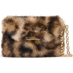 Dolce Vita Brindi Faux Fur Wallet On A Strap - Leopard