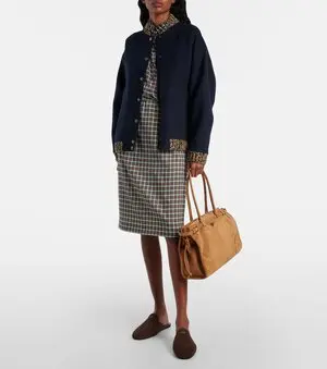Prada Bonnie Large Suede Shoulder Bag