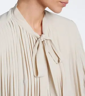 TOM FORD Plissé Tie-neck Crêpe De Chine Blouse