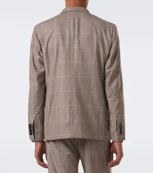Rubinacci Checked Virgin Wool Blazer - Brown