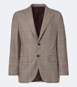 Rubinacci Checked Virgin Wool Blazer - Brown