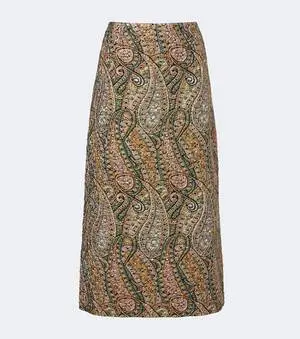 Dries Van Noten Paisley Jacquard Midi Skirt