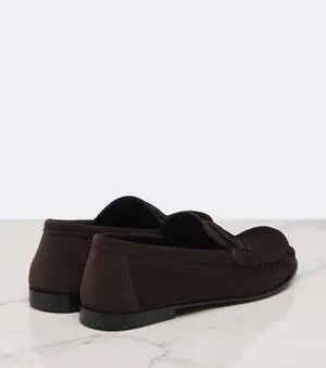 Loewe Double L Suede Loafers