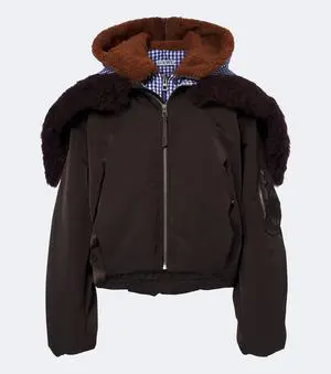 Loewe Gingham Hooded Layered Technical Jacket