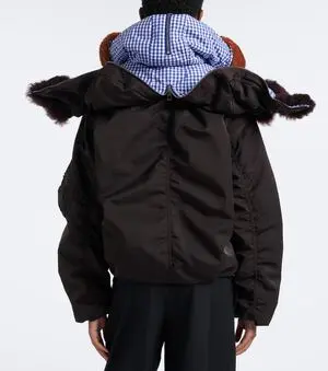 Loewe Gingham Hooded Layered Technical Jacket