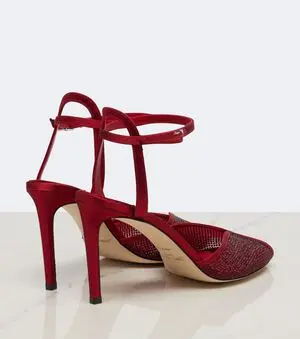 JIMMY CHOO Sacora Crystal-embellished Sandals - Red