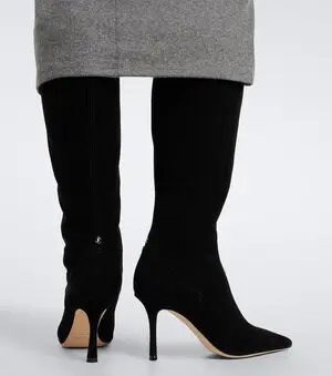 JIMMY CHOO Jozi Shearling-lined Suede Knee-high Boots