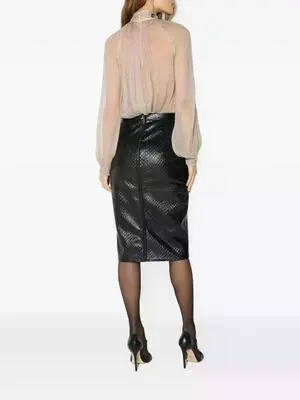 Elisabetta Franchi Skirt With Fish Scale Pattern - Black