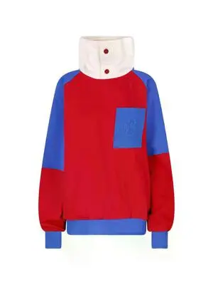 Stella McCartney Smc Crest Panel High-neck Sweatshirt - Red
