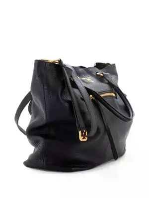 Prada Front Pocket Convertible Tote Vitello Phenix Medium Shoulder Bag