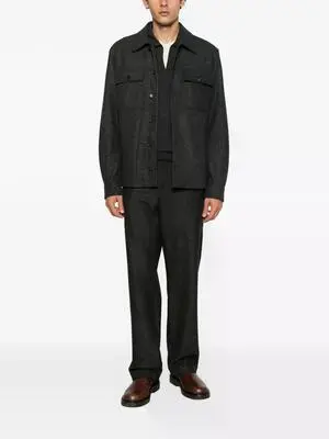 Moncler Logo-patch Overshirt Jacket - Grey