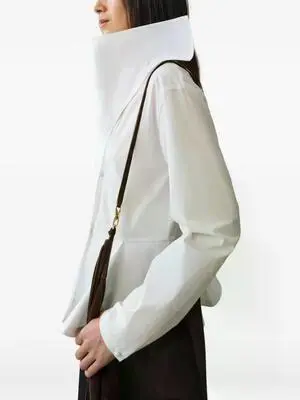 LESS X-silhouette Wrap-collar Shirt