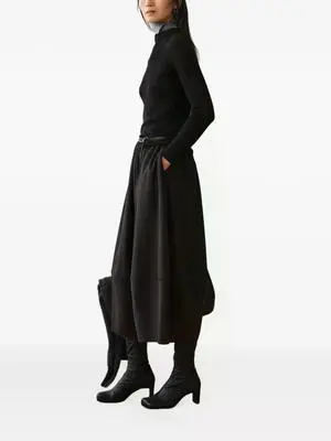 LESS Puff-skirt Midi Skirt - Black