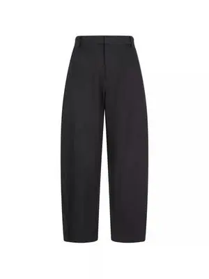 CROQUIS Relaxed-fit Curved-leg Tailored Trousers - Black