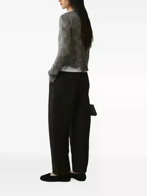 LESS Cable-knit Cropped Cardigan - Grey