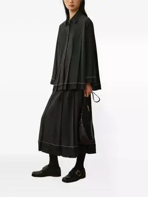 LESS Pleated Long-sleeve Shirt - Grey