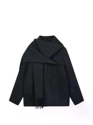 JNBY Fringed Cropped Coat - Grey