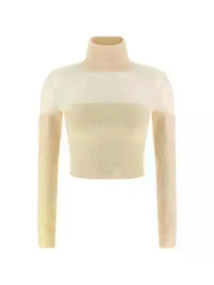 Elisabetta Franchi High-neck Panelled Sweater - Neutrals