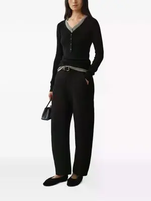 LESS Mock-layer Button-front Sweater