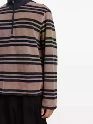 CROQUIS Striped Half-zip Sweater