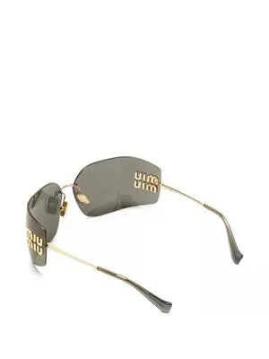 Miu Miu Aube Rimless Rectangle Sunglasses - Grey