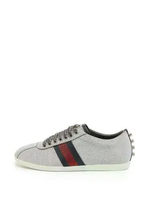 Gucci Bambi Web Detail Sneakers - Silver