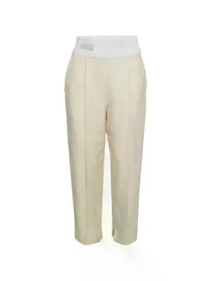Fendi Straight-leg Logo-waistband Trousers - Neutrals