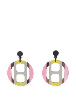 Hermès H-equip Buffalo-horn Earrings - Silver
