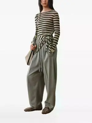 LESS Striped Tie-waist Sweater - Neutrals