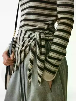 LESS Striped Tie-waist Sweater