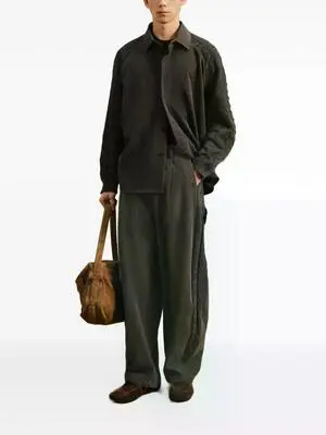 CROQUIS Paneled Corduroy Wide-leg Trousers