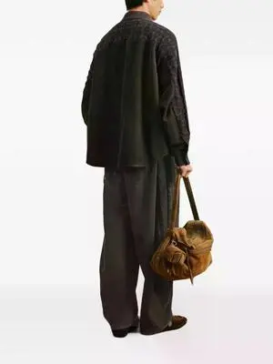 CROQUIS Paneled Corduroy Wide-leg Trousers