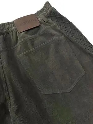 CROQUIS Paneled Corduroy Wide-leg Trousers