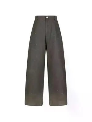 CROQUIS Brushed Wide-leg Trousers - Brown