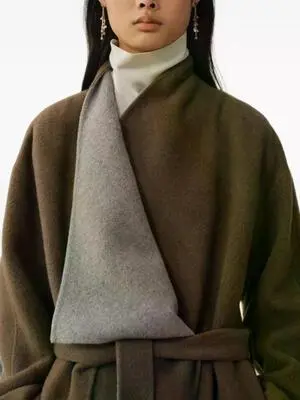 LESS Asymmetric-collar Belted Coat