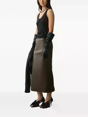LESS Panelled Maxi Skirt - Brown