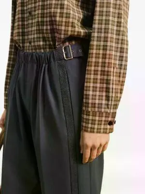 CROQUIS Buckled Side-stripe Straight-leg Trousers