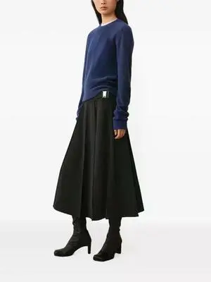 LESS A-line Pleated Midi Skirt