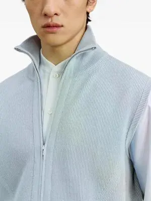 CROQUIS Zip-up Ribbed-knit Vest
