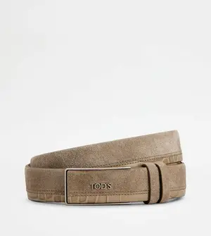 TOD'S Belt In Suede - Beige