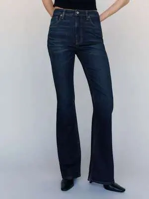 REFORMATION Taya Super Stretch High Rise Flare Jeans - Blue