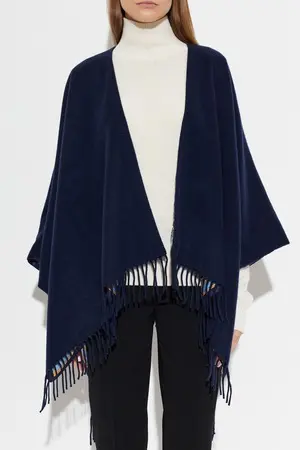 FERRAGAMO Cashmere Poncho With Fringes