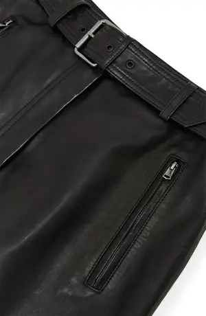REISS Neriah Leather Midi Skirt