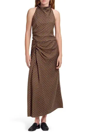 A.L.C. Jean Gingham Midi Skirt
