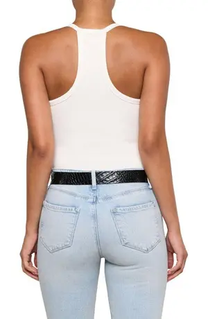 L'Agence Wrenna Racerback Bodysuit - White