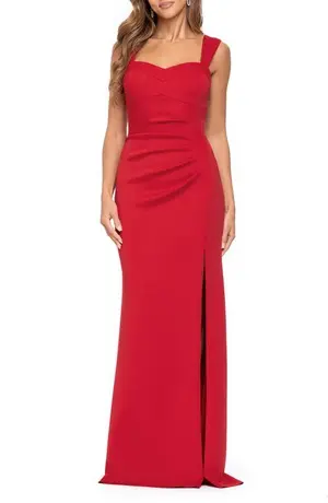 XSCAPE EVENINGS Scuba Knit Column Gown