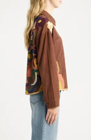 Love The Label Miracle Garden Embroidered Corduroy Shirt