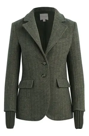FAVORITE DAUGHTER The City Herringbone Wool Blend Blazer